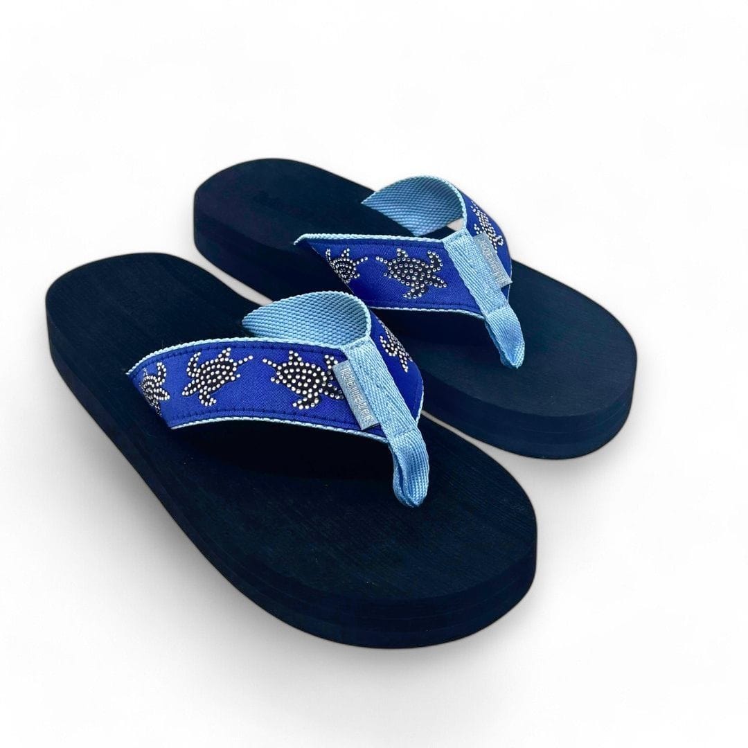 Rhinestone Sea Turtle Flip Flops by Tidewater Sandals